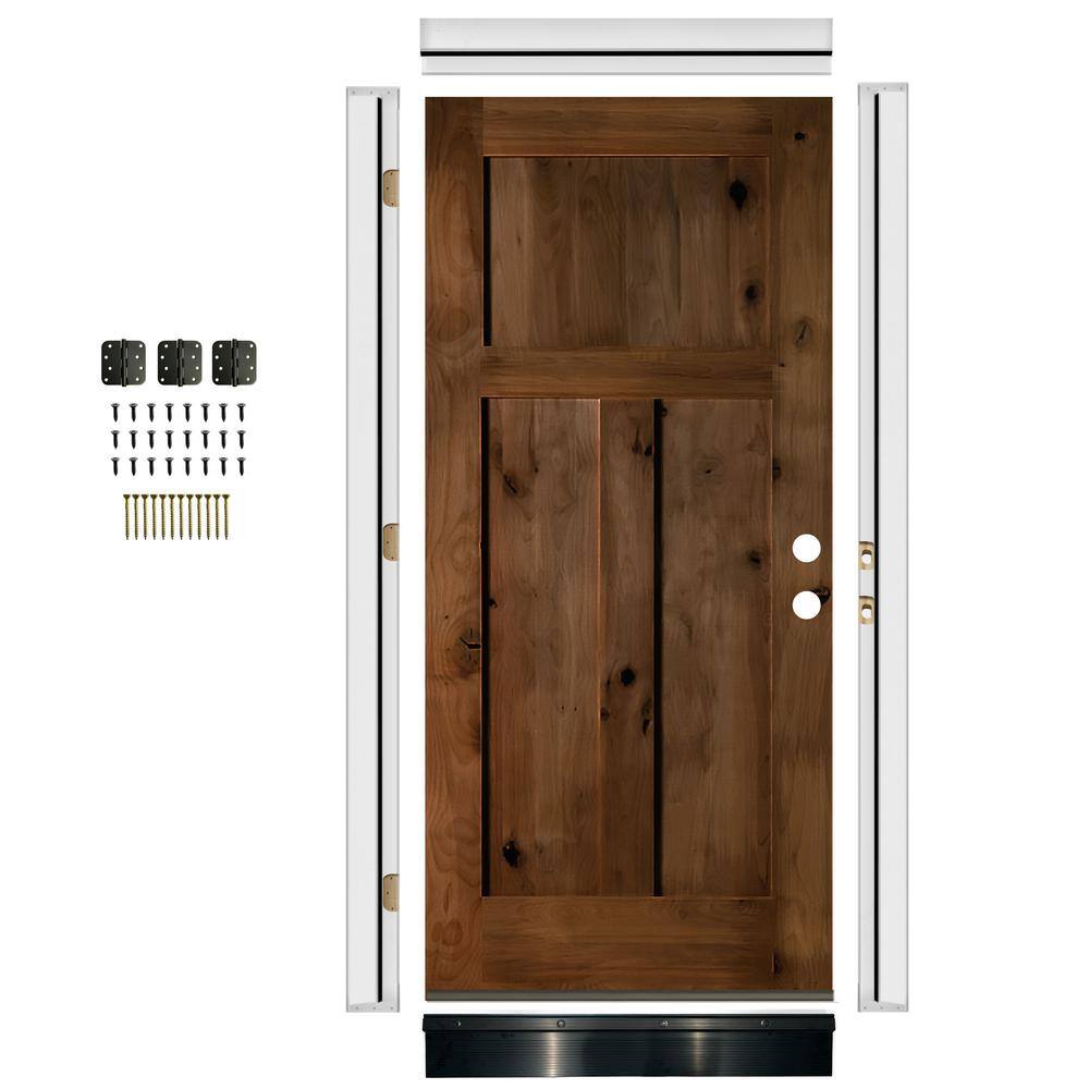 Krosswood Doors Ready-to-Assemble 36 in. x 80 in. Rustic Knotty Alder 3 ...
