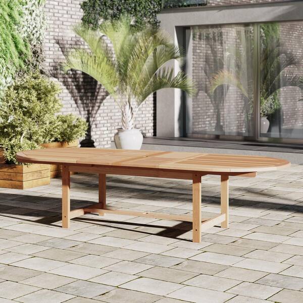 Osborne 13 Piece Teak Wicker Double Extendable Oval Patio Dining Set