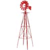 Suncrown 8 ft. Red Metal Decorative Windmill HD-G09001R - The Home Depot