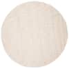 SAFAVIEH Florida Shag Cream 4 ft. x 4 ft. Round Solid Area Rug SG471 ...