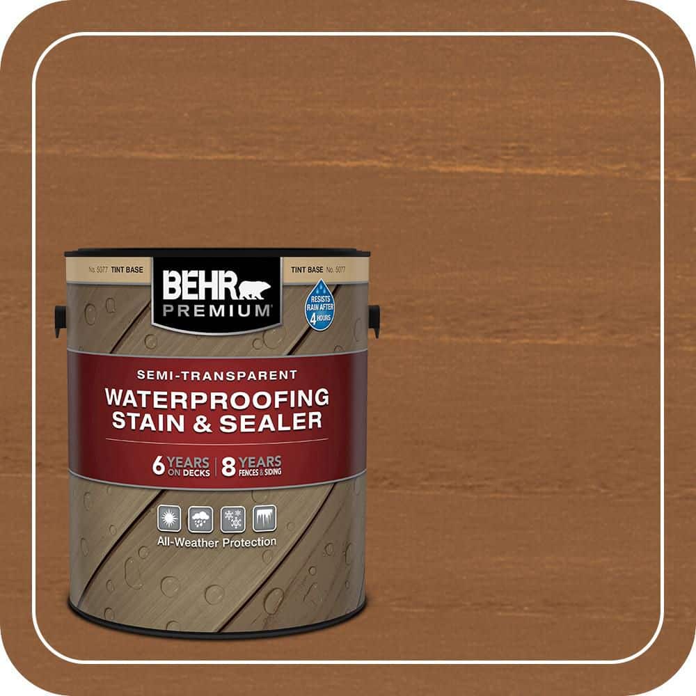 BEHR PREMIUM 1 gal. #ST-147 Castle Gray Semi-Transparent Waterproofing ...