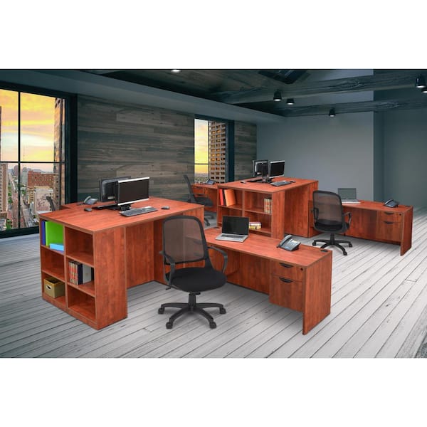 Regency Legacy 71 in x 35 in. Cherry Office Desk with Double Pedestal ...