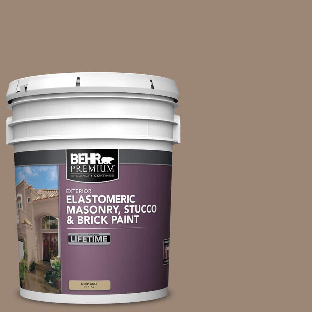 BEHR PREMIUM 5 gal. #PPU5-16 Earthnut Elastomeric Masonry, Stucco and ...