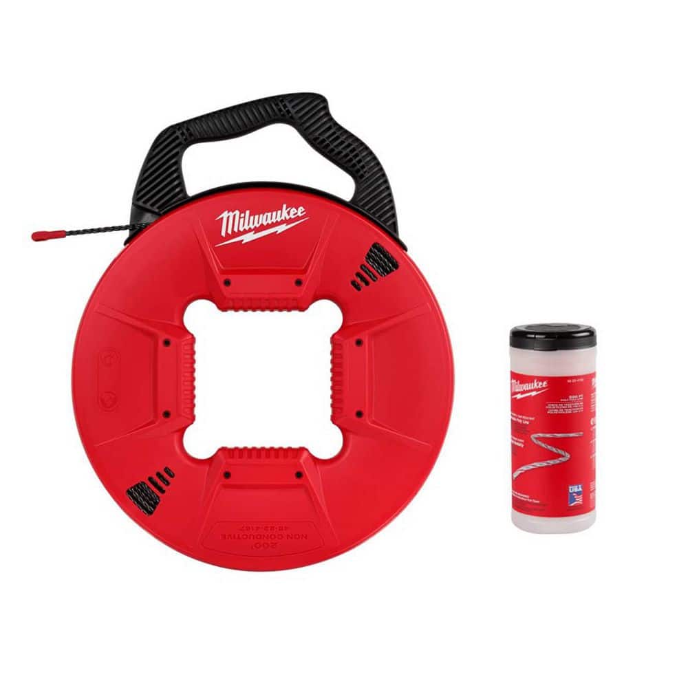 Milwaukee 200 ft. Polyester Fish Tape with Non-Conductive Tip with Poly ...