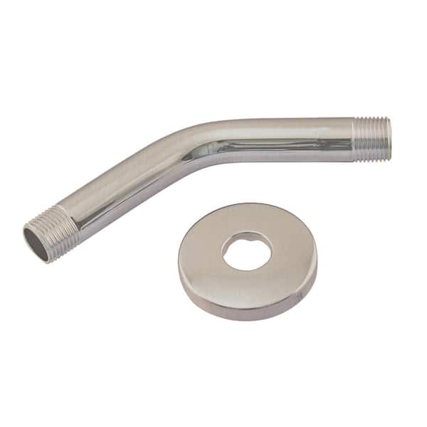 Westbrass 6 in. Shower Arm with Flange in Satin Nickel D300-1-07 - The ...