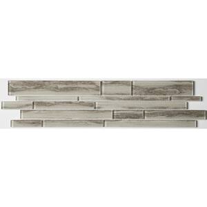 EMSER TILE Zen Peace 5.91 in. x 23.54 in. x 6mm Glass Mesh-Mounted ...