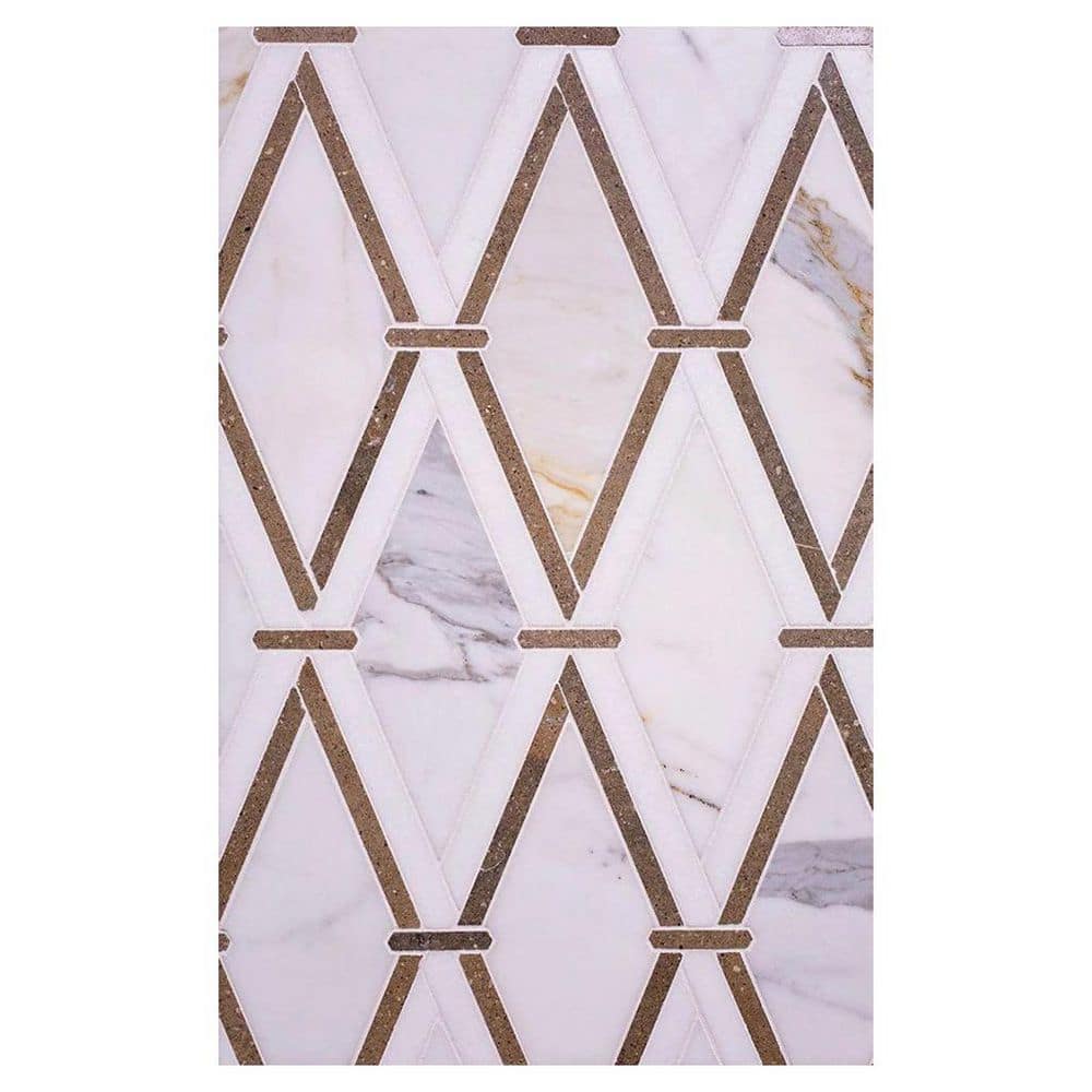 Apollo Tile Serena 4 in. x 4 in. Polished White Gray Calacatta, Diamond ...