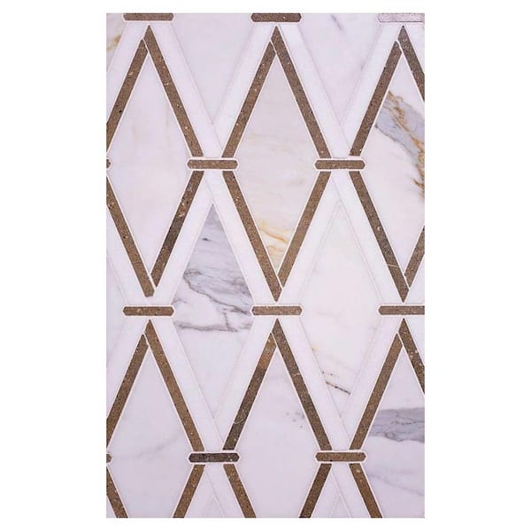 Apollo Tile Serena 4 in. x 4 in. Polished White Gray Calacatta, Diamond ...