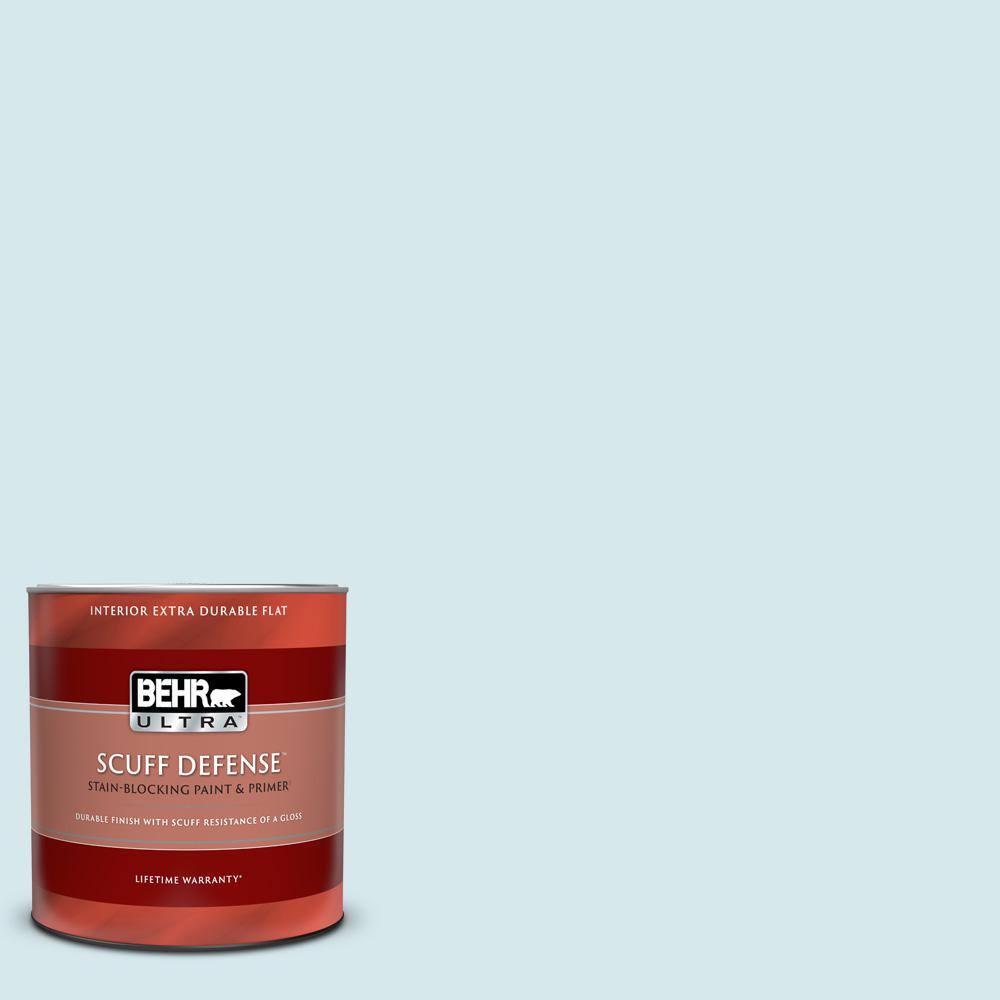 BEHR ULTRA 1 qt. #S490-1 Permafrost Extra Durable Flat Interior Paint ...