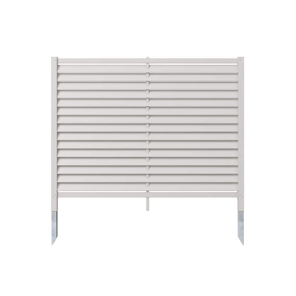 Enclo Privacy Screens 4 ft. H x 5 ft. W Savannah Louvered No Dig White ...