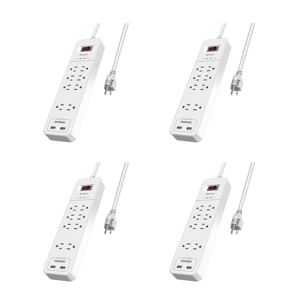 Huntkey Power Strip Surge Protector with Heavy-Duty Cord, 8-Sockets and ...