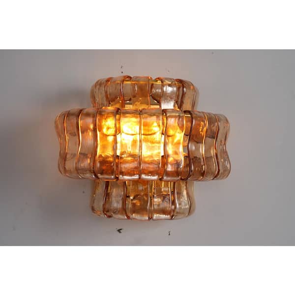 YUYI 14 in. 1-Light Gold Wall Sconce, Vanity light, Modern Wall Light ...