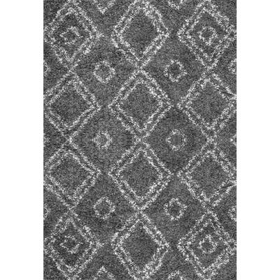 nuLOOM Iola Plush Shag Gray 4 ft. x 6 ft. Area Rug OZSG18B-406 - The ...