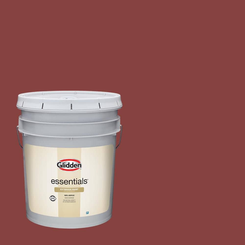 Glidden Essentials 5 gal. PPG1056-7 Brick Dust Satin Exterior Paint ...