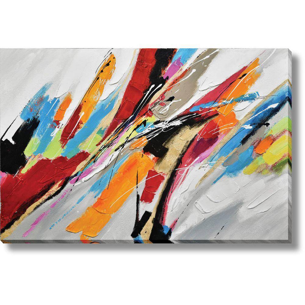Classy Art 1-Piece Unframed Mixed Media Abstract Wall Art 39.4 in. x 59 ...
