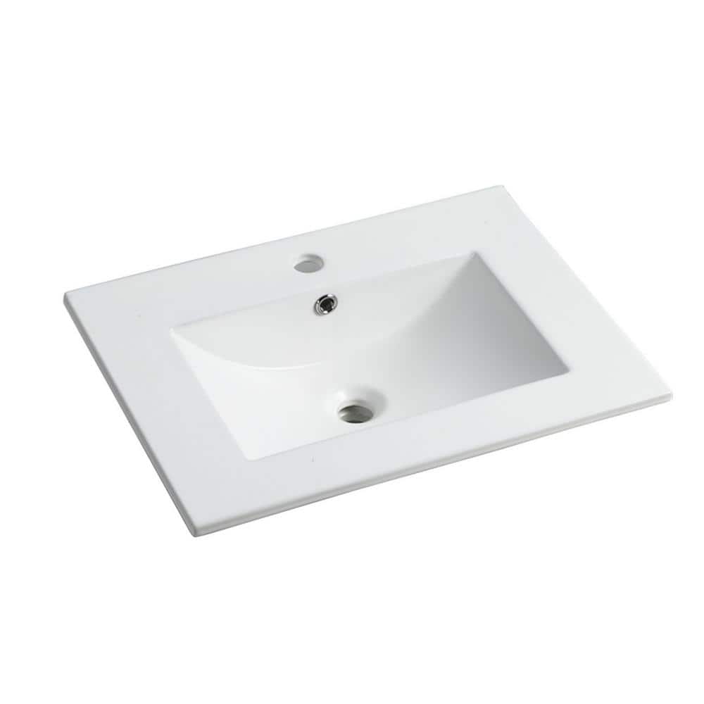 Miscool Anky 24 in. W x 18.3 in. D Ceramic Vanity Top in White ...