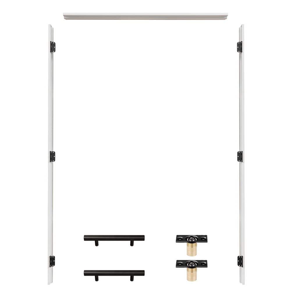 ARK DESIGN 72 in. x 80 in. Primed Wood Knock Down Door Frame 3-Piece ...