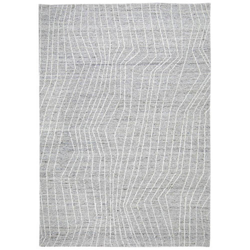 Benjara Monty 5 x 7 Gray and Ivory Geometric Area Rug BM318363 - The ...