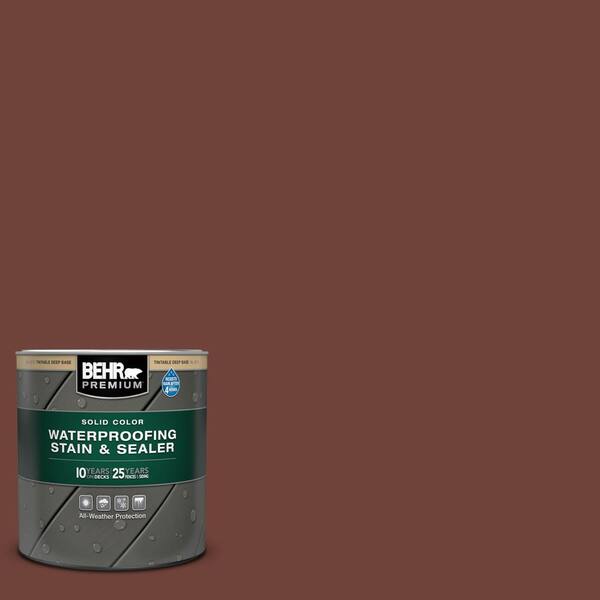 BEHR PREMIUM 1 qt. #N160-7 Brown Velvet Solid Color Waterproofing ...