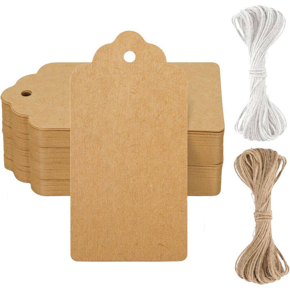 Kraft Paper Gift Tags with String Brown 2x4 Inch 50 Pcs for Christmas ...