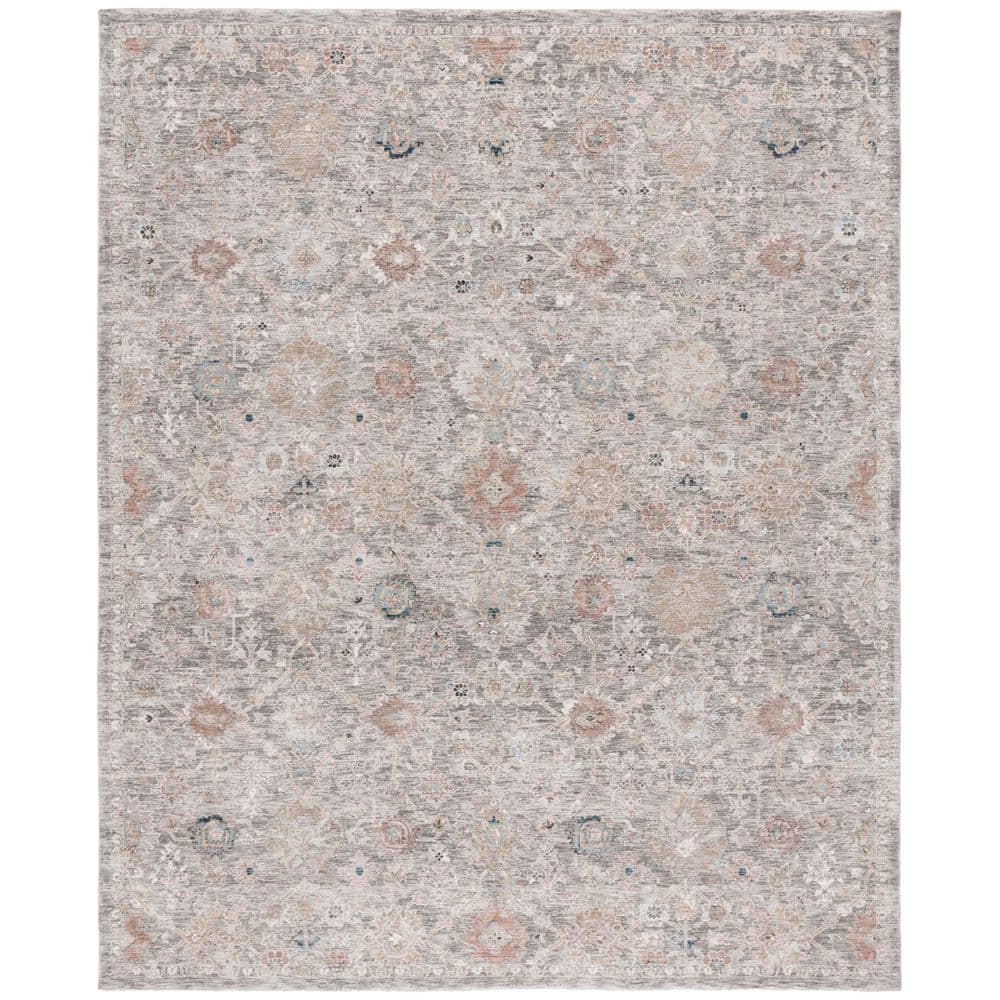 SAFAVIEH Autumn 8 ft. x 10 ft. Gray/Rust Blue Abstract Floral Area Rug ...