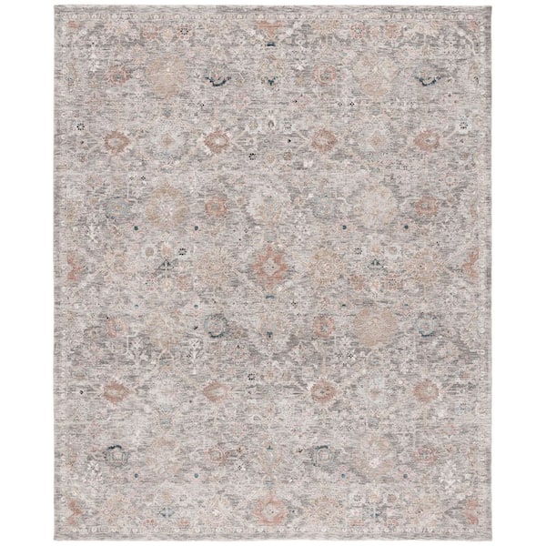 SAFAVIEH Autumn 8 ft. x 10 ft. Gray/Rust Blue Abstract Floral Area Rug ...