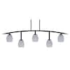 Siena 5-Light Matte Black Billiard-Light with Gray Matrix Glass Shades ...