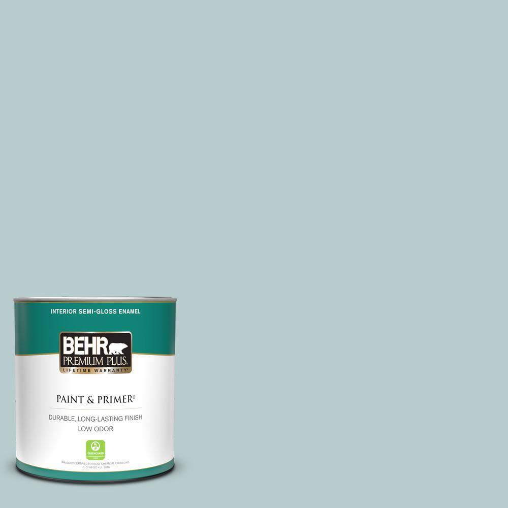BEHR PREMIUM PLUS 1 qt. #MQ3-54 Dayflower Semi-Gloss Enamel Low Odor ...