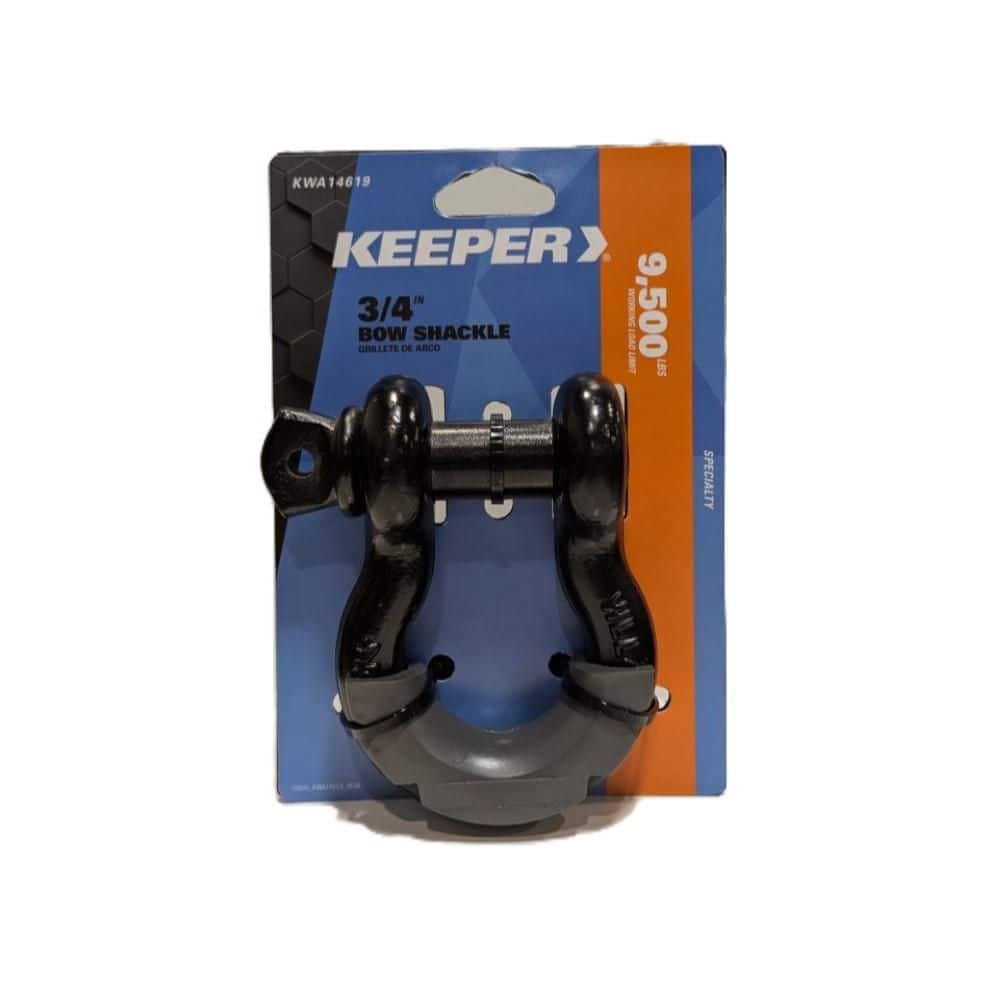 Keeper 3/4 in. Bow Shackle - Black, 9,500 lb. WLL KWA14619 - The Home Depot