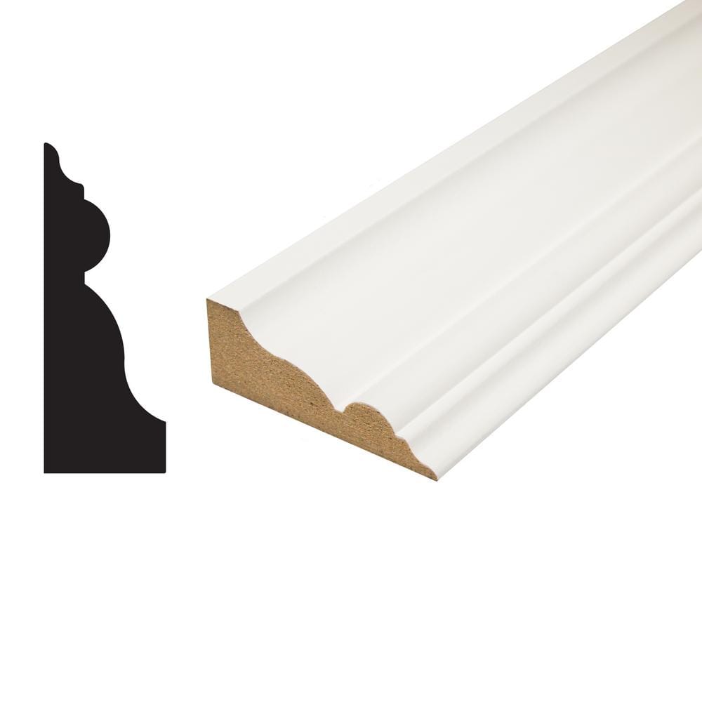 Alexandria Moulding 1 in. D x 2-3/4 in. W x 96 in. L MDF Primed White ...
