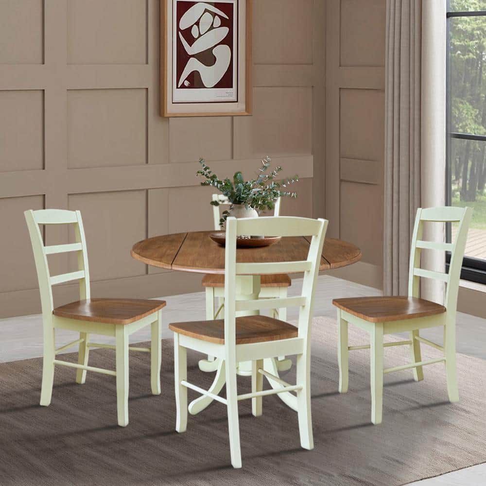 International Concepts 5-Piece Distressed Hickory/Shell 42 in. Round ...