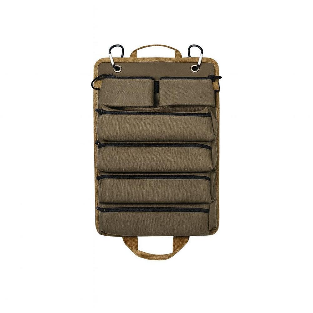 16 in. Canvas Roll Up Tool Bag Organizer with Detachable Pouches ...