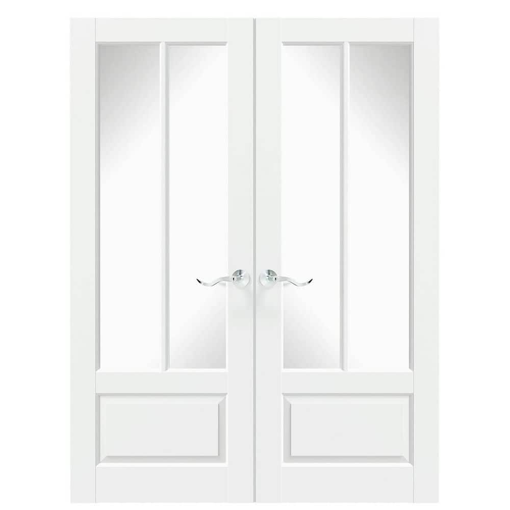 TENONER 60 in. x 80 in. Composite, MDF, 2 Lite, Mirrored Glass, Primed ...