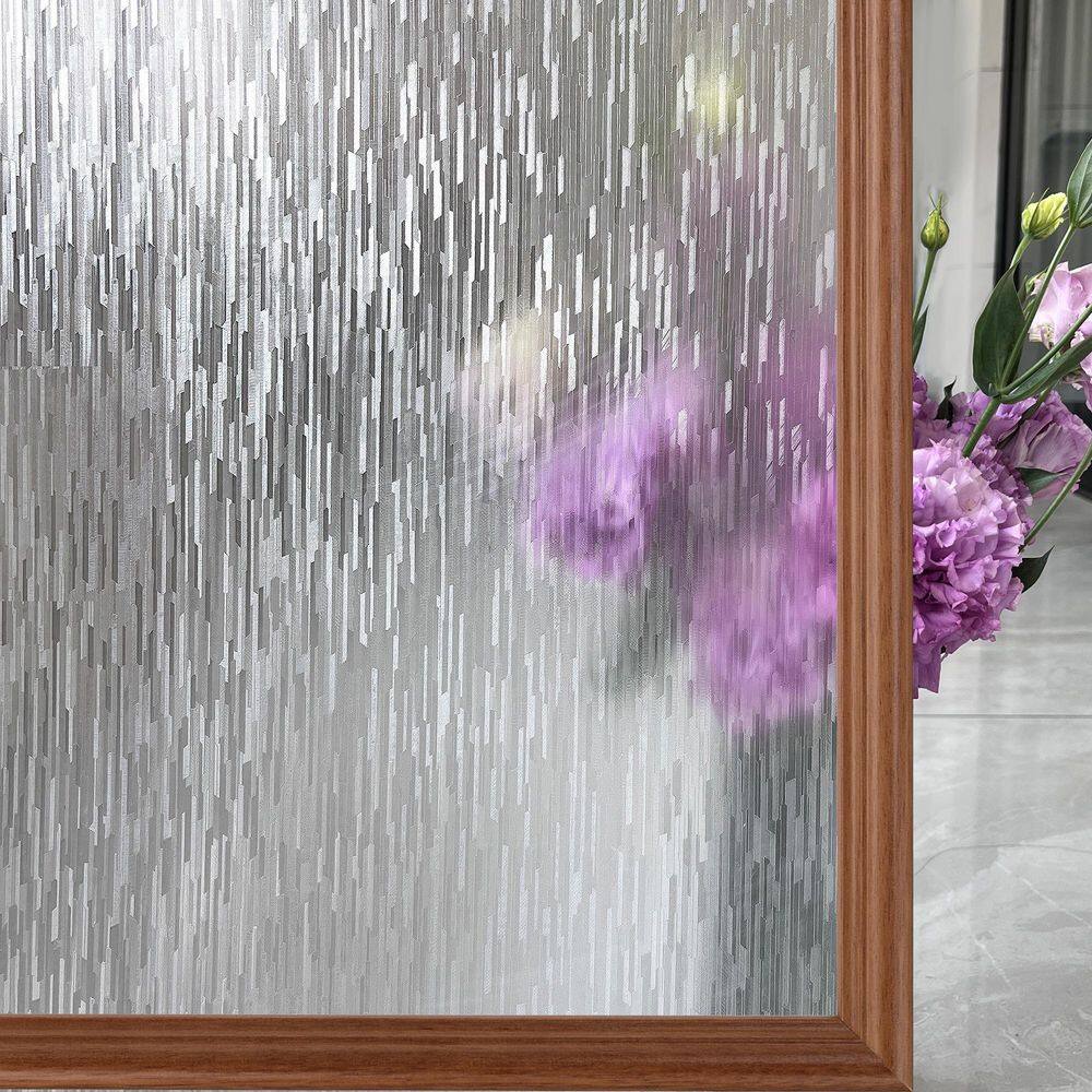HIDBEA 23.6 in. W x 78 in. L H Frosted Rain Privacy Decorative Window ...