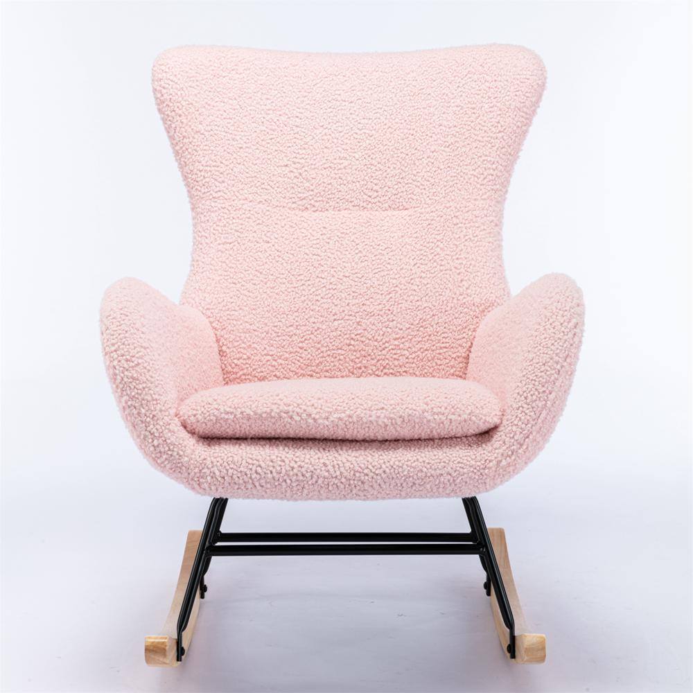 Pink Teddy Rocking Chair with High Backrest and Armrests LC-952665 ...