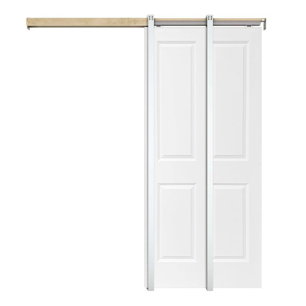 CALHOME White 30 in. x 80 in. Painted Composite MDF 4PANEL Interior ...
