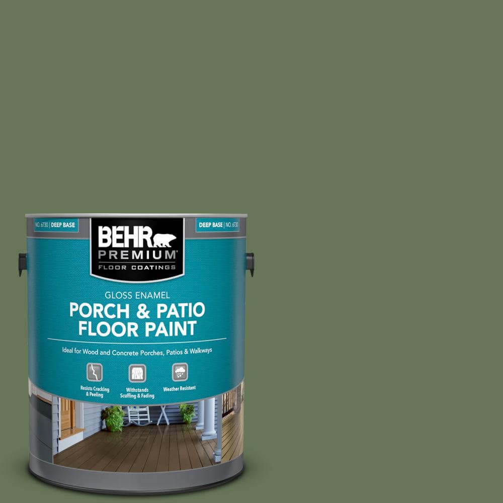 BEHR PREMIUM 1 gal. #PPU10-01 Scallion Gloss Enamel Interior/Exterior ...
