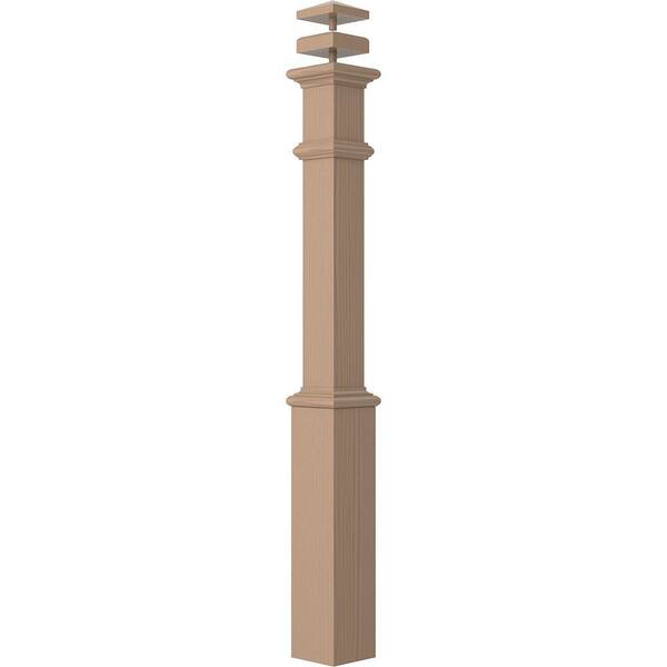 HOUSE OF FORGINGS 56 in. x 6 in. Red Oak Contemporary Style Wood Box ...
