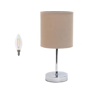 Simple Designs 11.81 in. Red Mini Table Lamp for Living Room with Feit ...