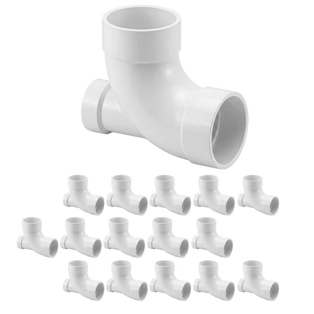 PLUMBFLEX 4 in. x 4 in. x 2 in. Rigid PVC DWV 1/4 Bend 90° Elbow with ...