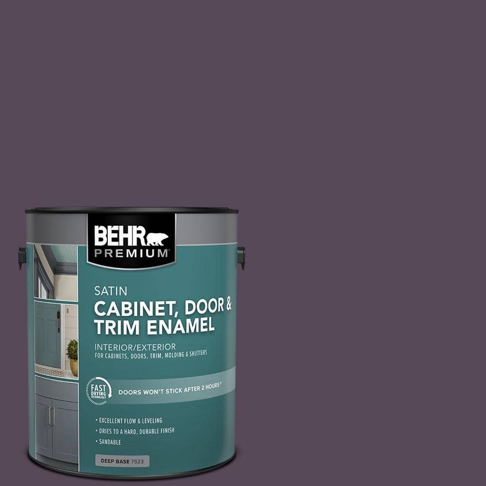 BEHR PREMIUM 1 gal. #M100-7 Deep Merlot Satin Enamel Interior/Exterior ...