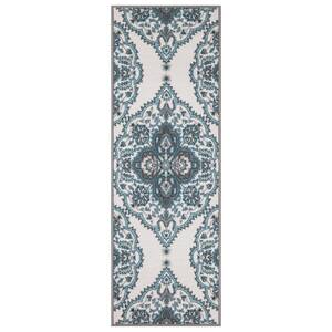Ottomanson Ottohome Collection Non-Slip Rubberback Floral Leaves 2x5 ...