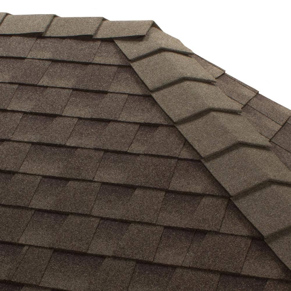 GAF TimberCrest 10 in. W Coastal Slate Bullnose Hip and Ridge Cap ...