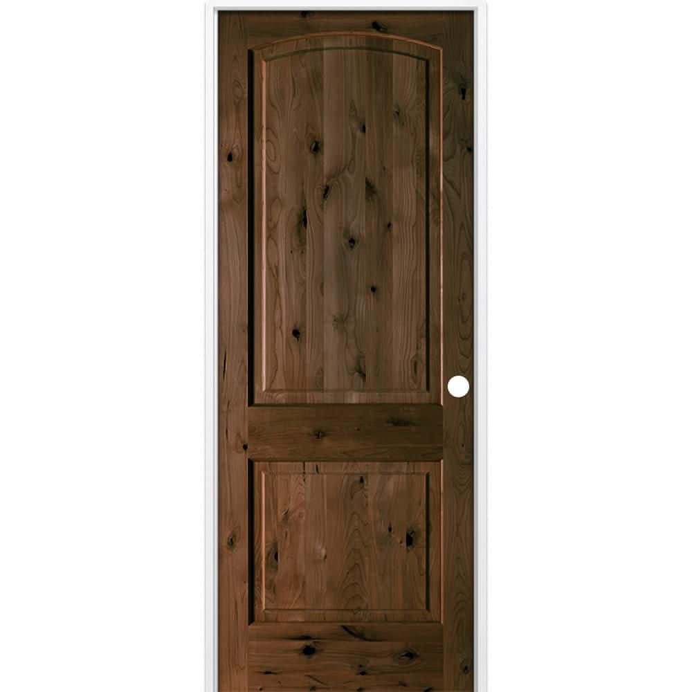 Krosswood Doors 24 in. x 96 in. Rustic 2-Panel Arch Top Left-Hand ...