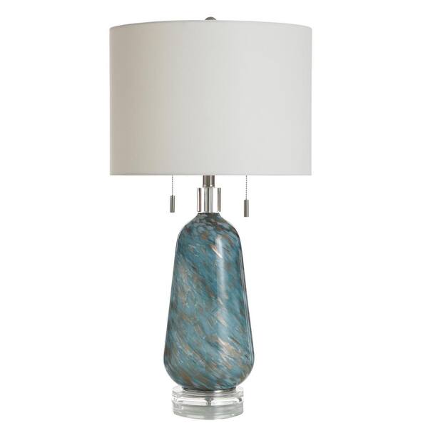 StyleCraft 30.75 in. Multi-Blue Transitional 2-Light Standard Floor ...