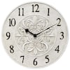 Infinity Instruments Off-White Blanc Fleur Wall Clock 13377ST-C - The ...