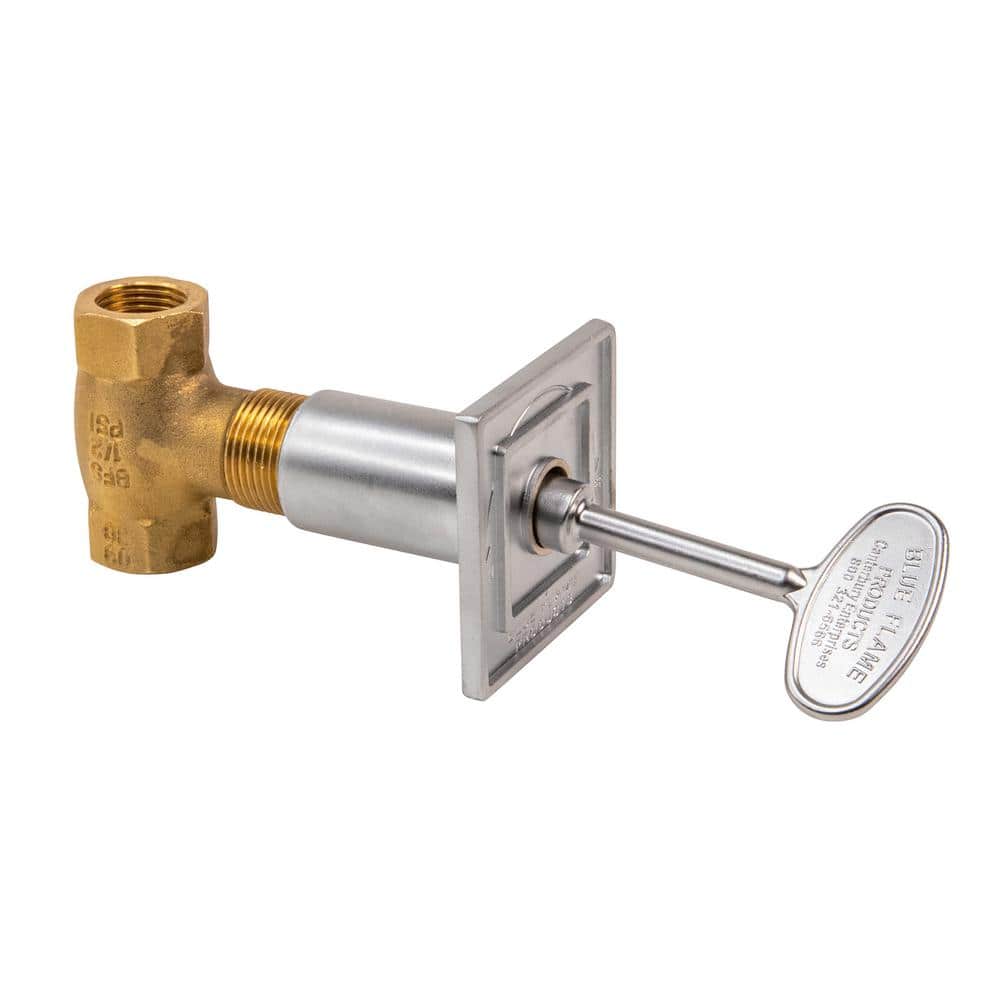 Blue Flame Univ Squ Gas Valve Flange - 3 in. Satin Chrome (1/2 in. 3 ...