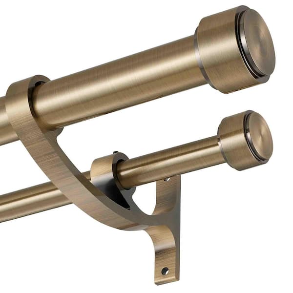ZESTLIBI 72 in. - 144 in. Adjustable 1 in. Double Curtain Rod in ...