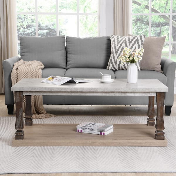 Grey Velvet Rustic Living Room Coffee Table Furniture Set