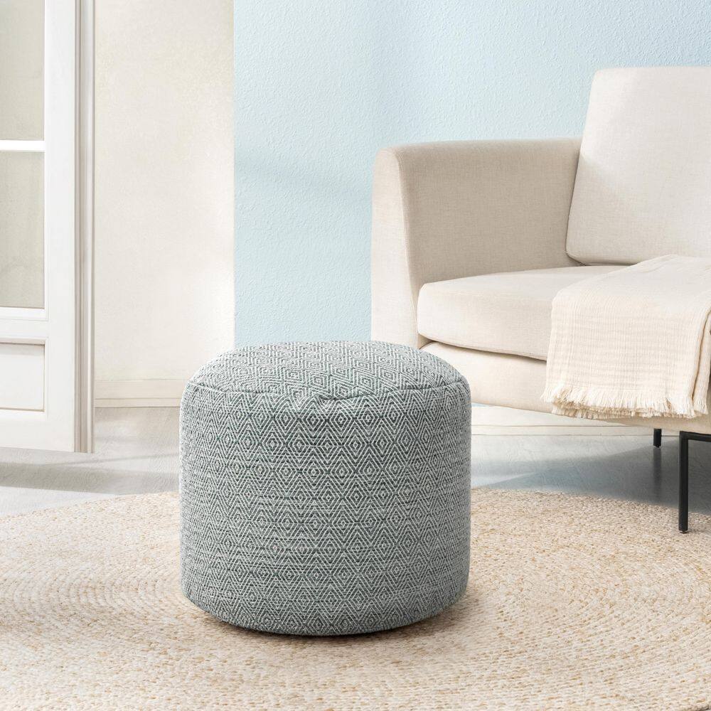 Anji Mountain Elkhart Gray Polyester Upholstered Pouf AMBPF127-2015 ...
